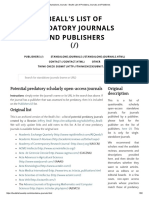 Beall's List of Predatory Journals and Publishers - Publishers | PDF ...