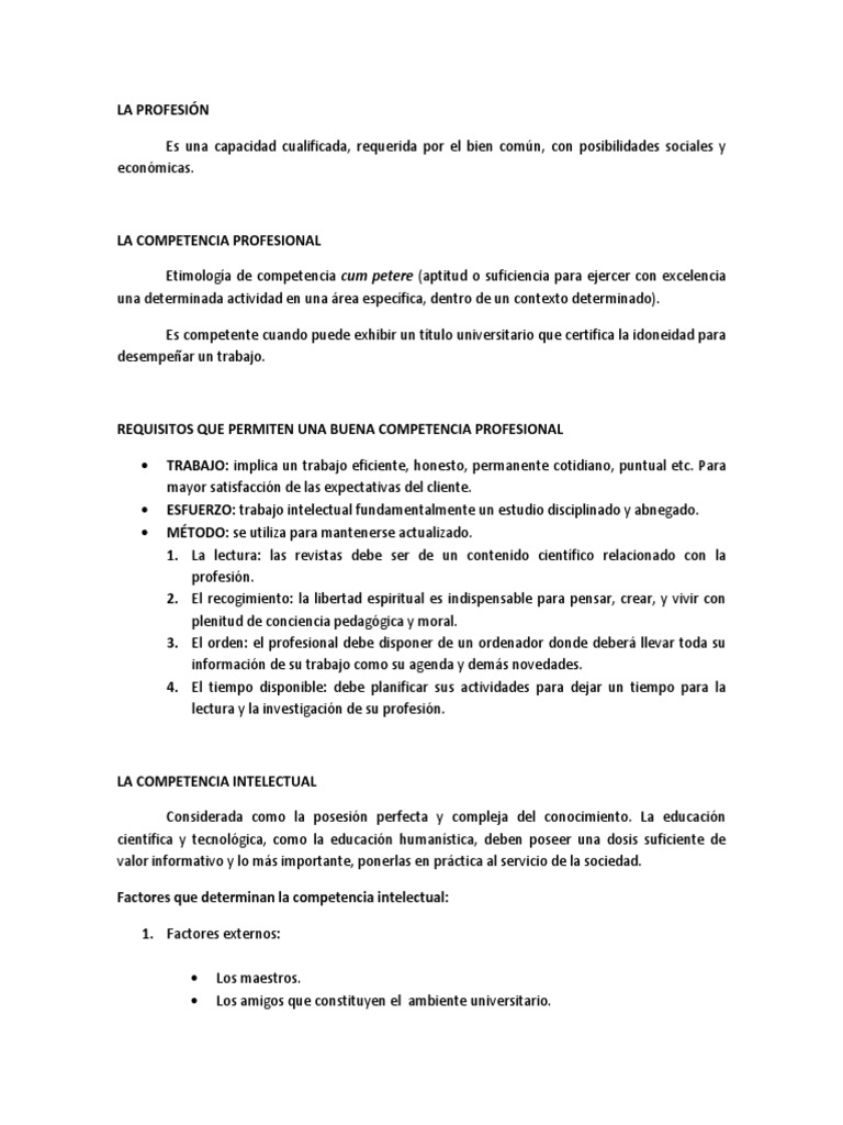 Competencia Profesional | PDF | Conocimiento | Moralidad