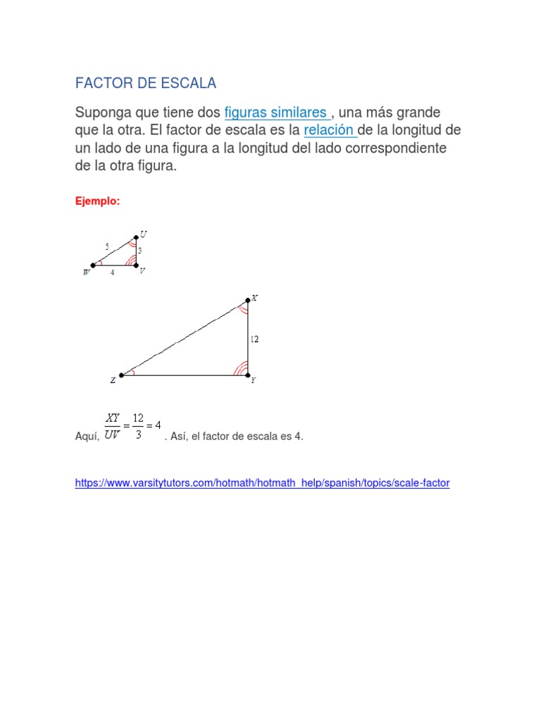 Factor de Escala | PDF | Triángulo | Fracción (Matemáticas)