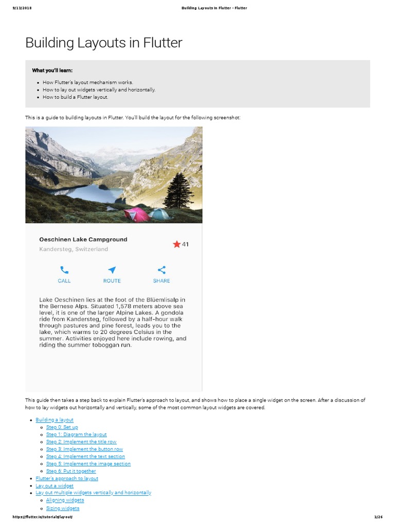 Building Layouts in Flutter - Flutter | PDF | Page Layout | Widget (Gui)