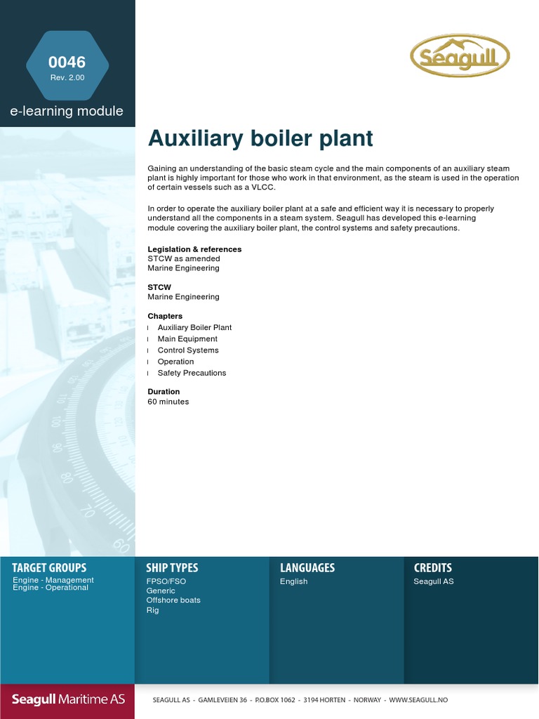0046 Auxiliary Boiler Plant 04.07.2019 | PDF | Marine Propulsion | Boiler