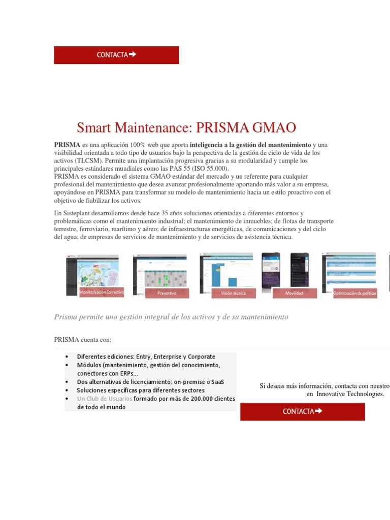 Smart Maintenance: PRISMA GMAO | PDF