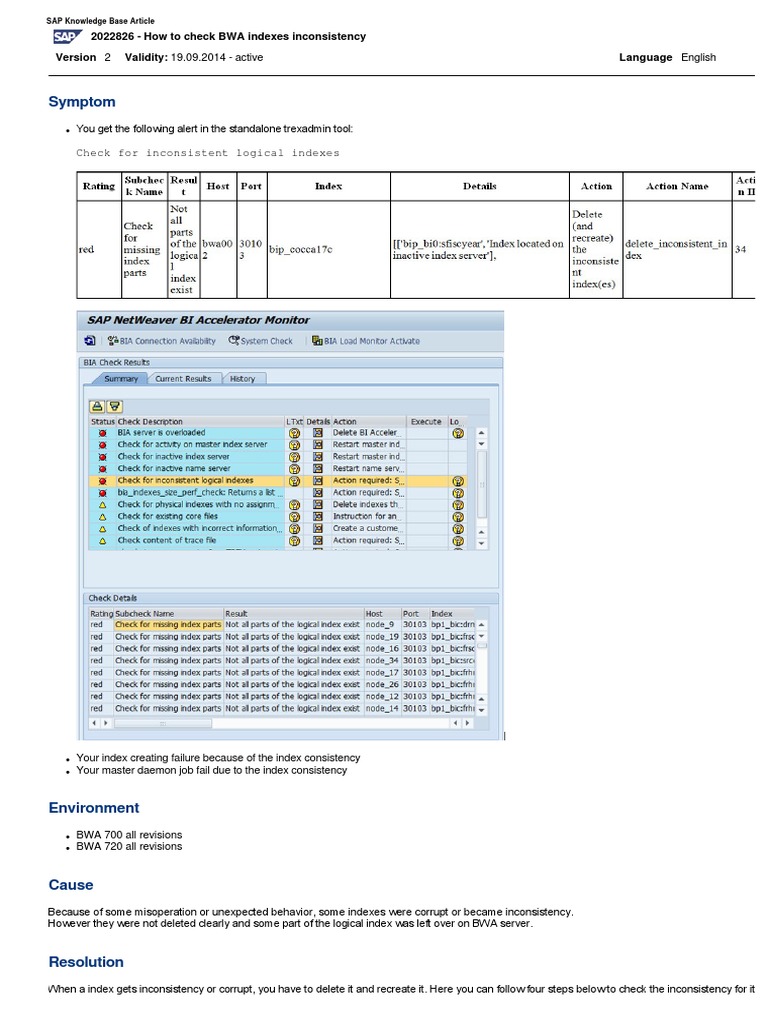 How To Check BWA Indexes Inconsistency | PDF | Information Technology ...
