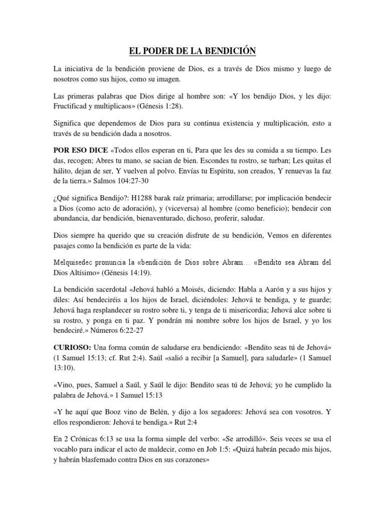 El Poder De La Bendición Descargar Gratis Pdf Bendición Víspera