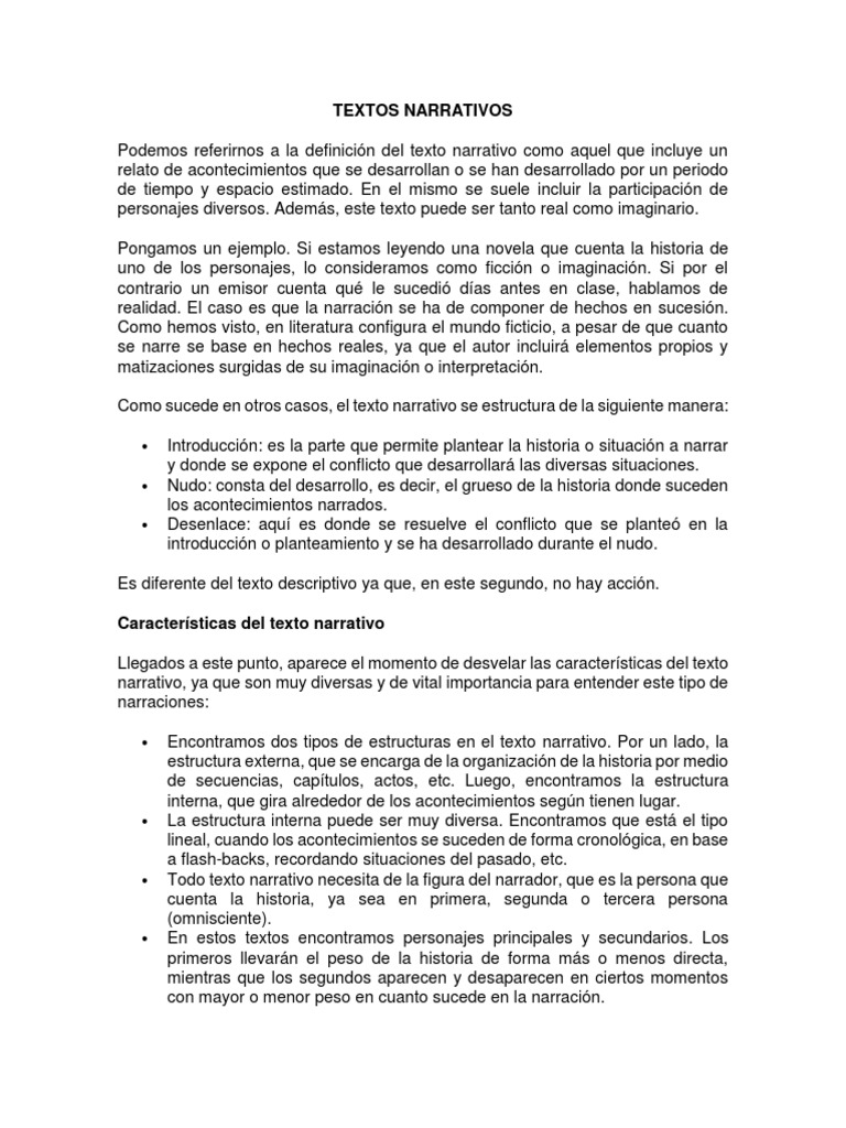 Textos Narrativos Qué Tipos De Textos Existen Y Cuáles Son Sus