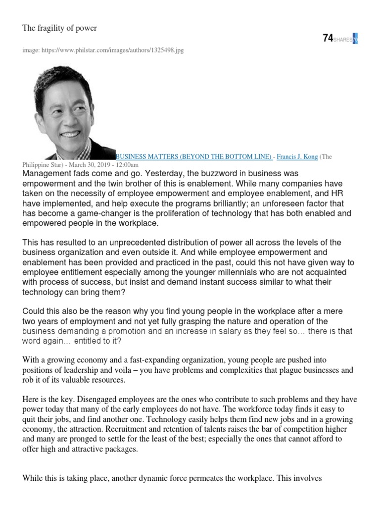 The Fragility of Power: Business Matters (Beyond The Bottom Line ...