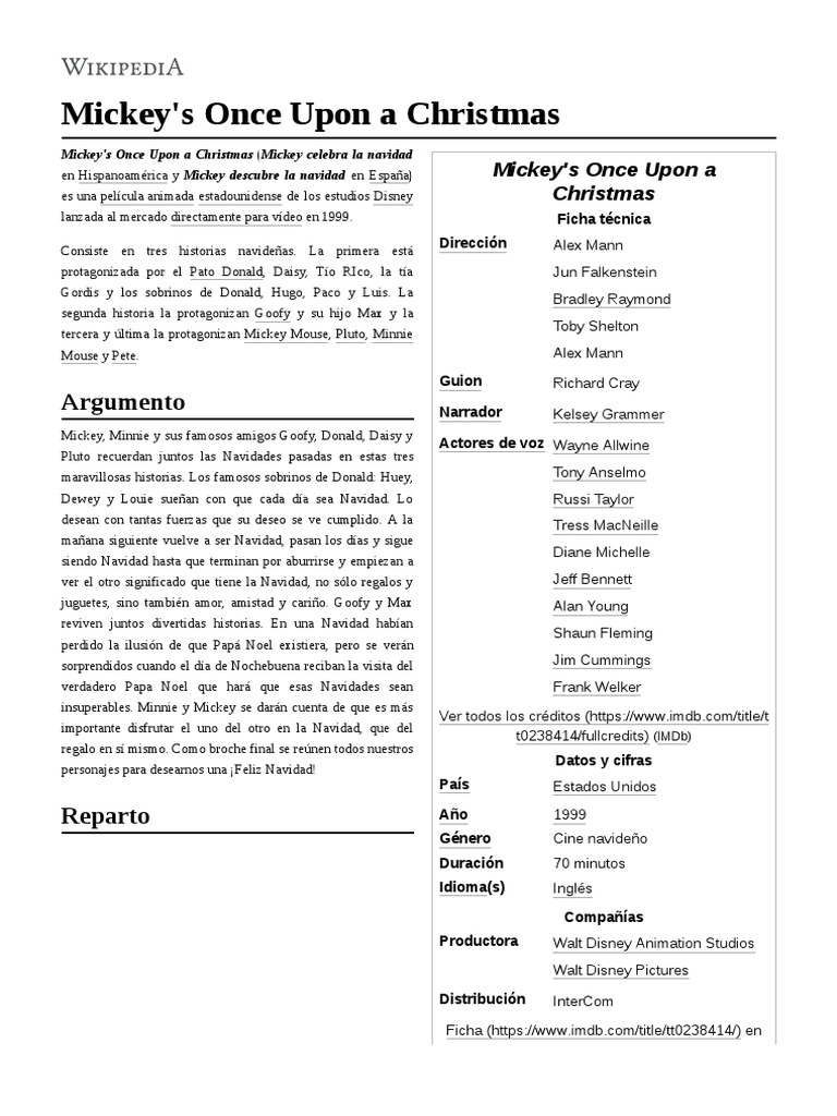 Mickey's Once Upon A Christmas | PDF | La compañía Walt Disney | Walt ...