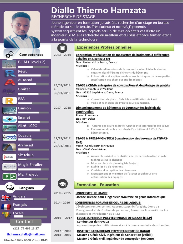 CV Hamza v3 | PDF | Building information modeling | Ingénierie