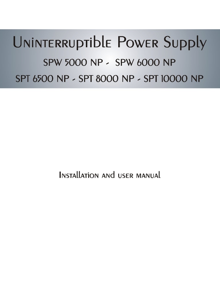 Riello Sentinel Power Green SPW 5 6kva SPT 6-5-10kva User Manual | PDF ...