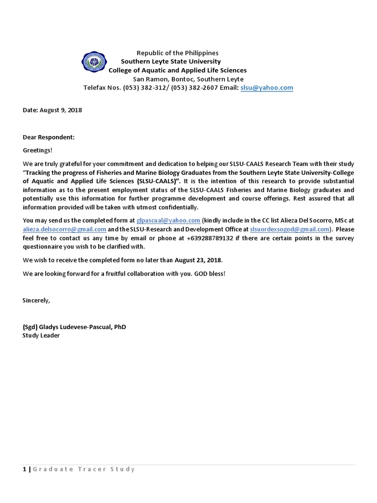 Tracer Study Survey Questionnaire | PDF | Bachelor's Degree | Employment