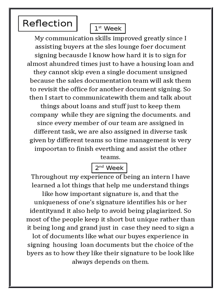 Reflection | PDF | Career & Growth | Business