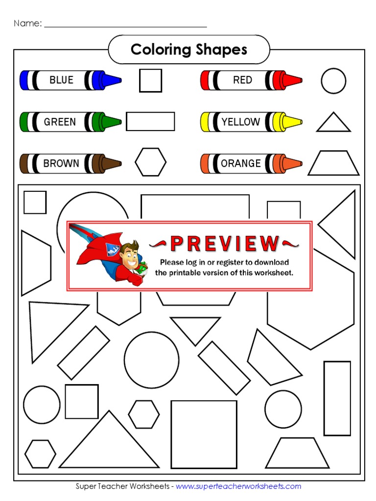 Coloring Shapes Coloring Shapes: Answer Key | PDF