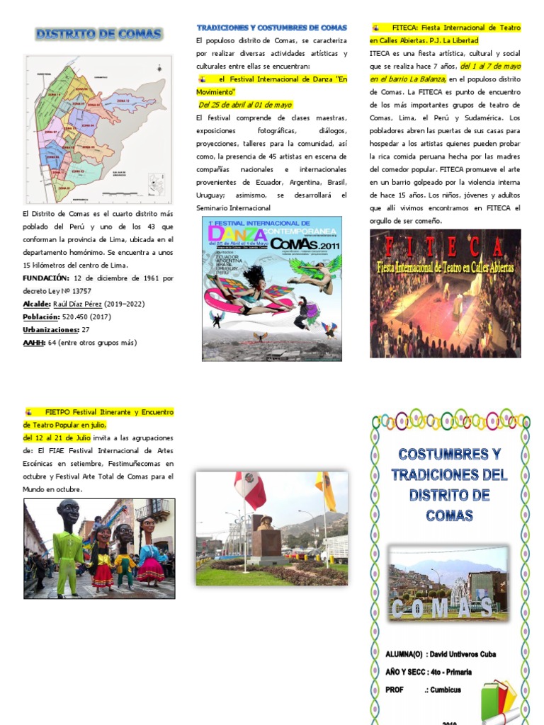 Costumbres y Tradiciones Del Distrito de Comas | PDF | Lima | Perú