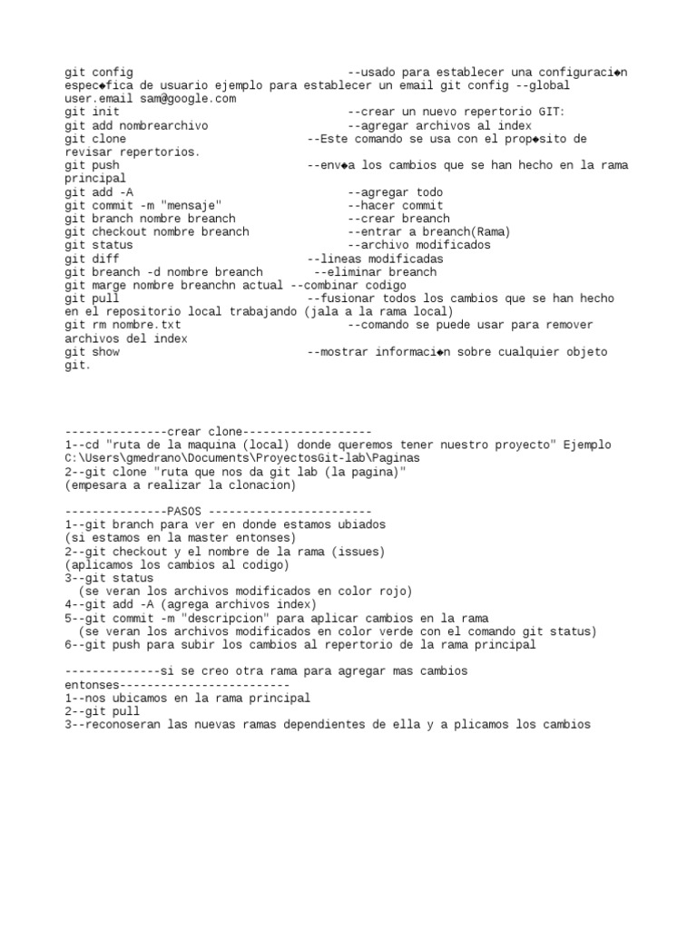 Comandos Git Lab | PDF