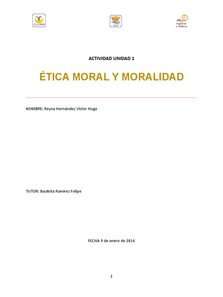 Etica Moral y Moralidad | PDF | Moralidad | Comportamiento