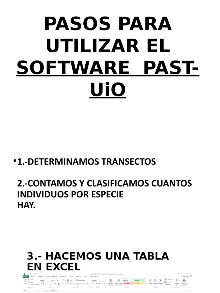 Pasos para Utilizar El Software Past-Uio | PDF