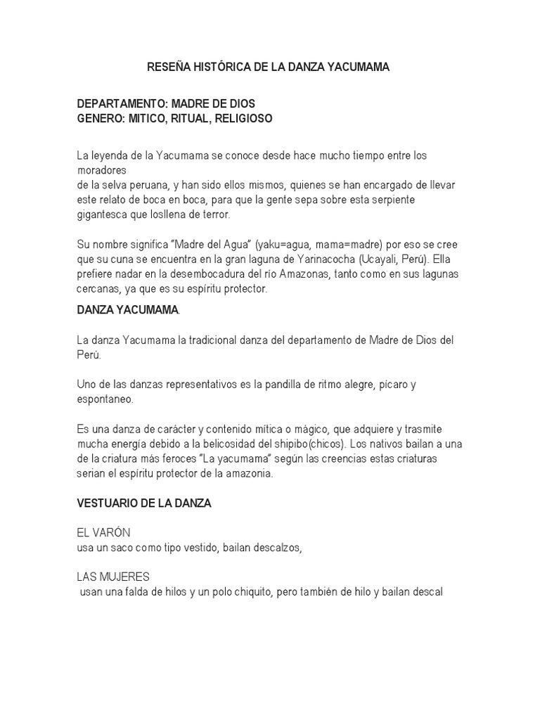 Danza de La Yacumama