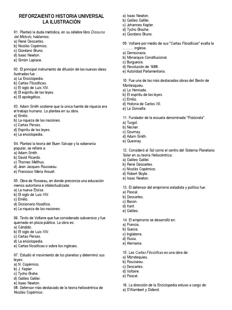 Reforza Ilustración | PDF | Era de iluminacion | Voltaire