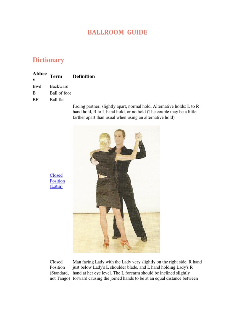 Ballroom Dance Position Guide | PDF | Partner Dance | Ballroom Dance