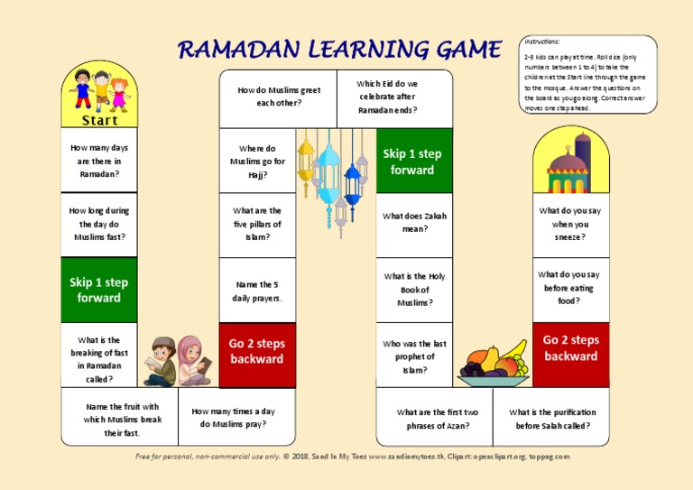 Ramadan Learning Game For Kids | PDF | Ramadan | Islamic Behaviour And ...