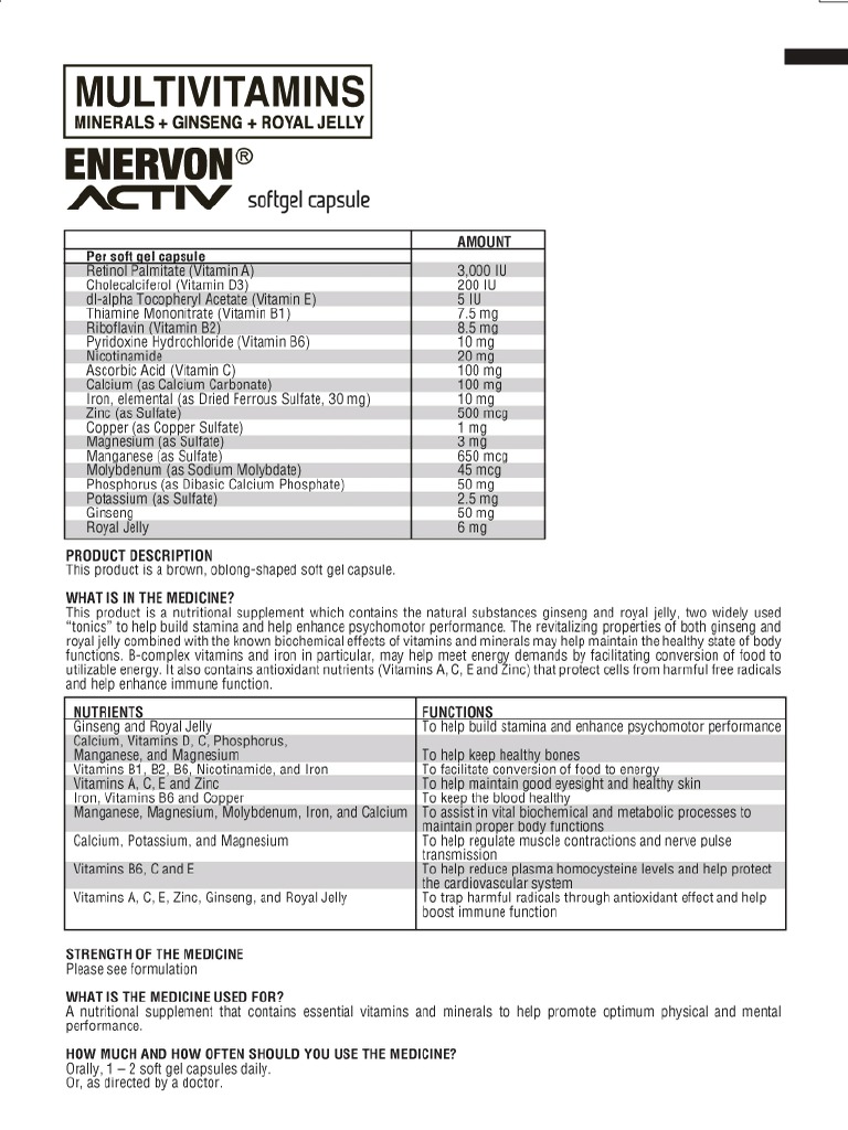 Enervon Activ | PDF