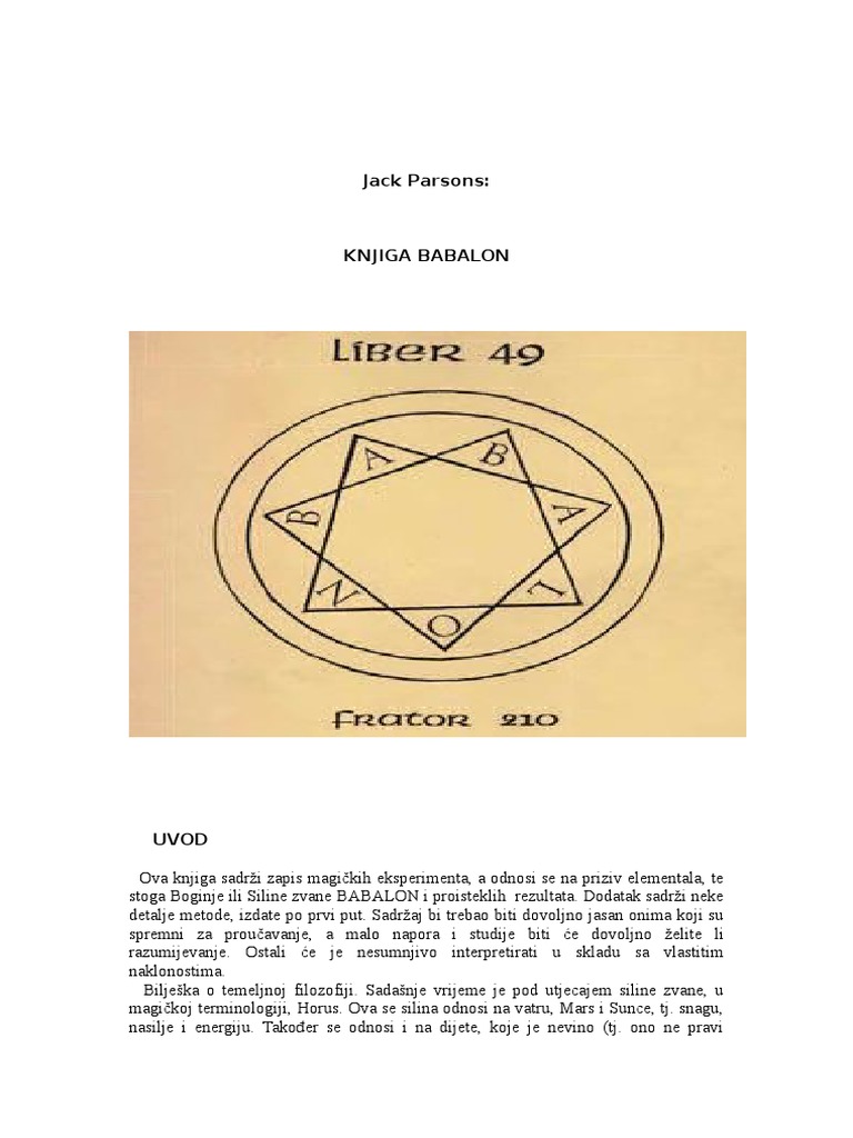Dzek Parsons - Knjiga Babalon | PDF