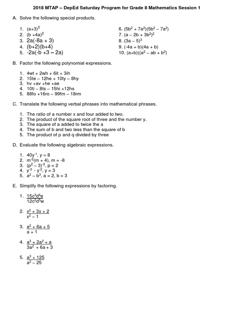 2018 MTAP Grade 8 | PDF | Cartesian Coordinate System | Mathematical ...