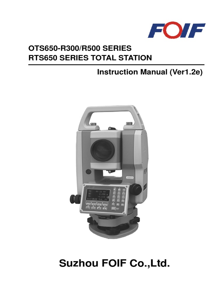 FOIF RTS650 Total Station Manual | PDF | Surveying | Battery Charger