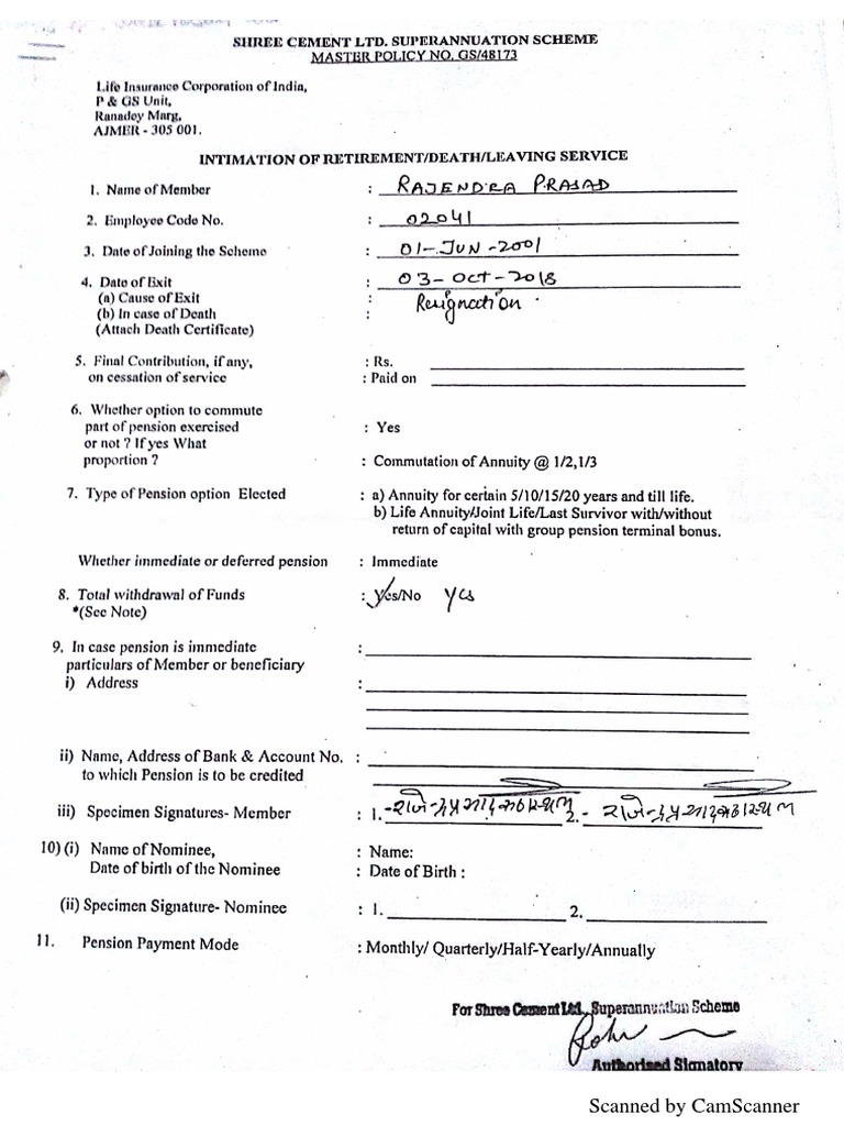 Full Withdrawal Sample Form PDF | PDF