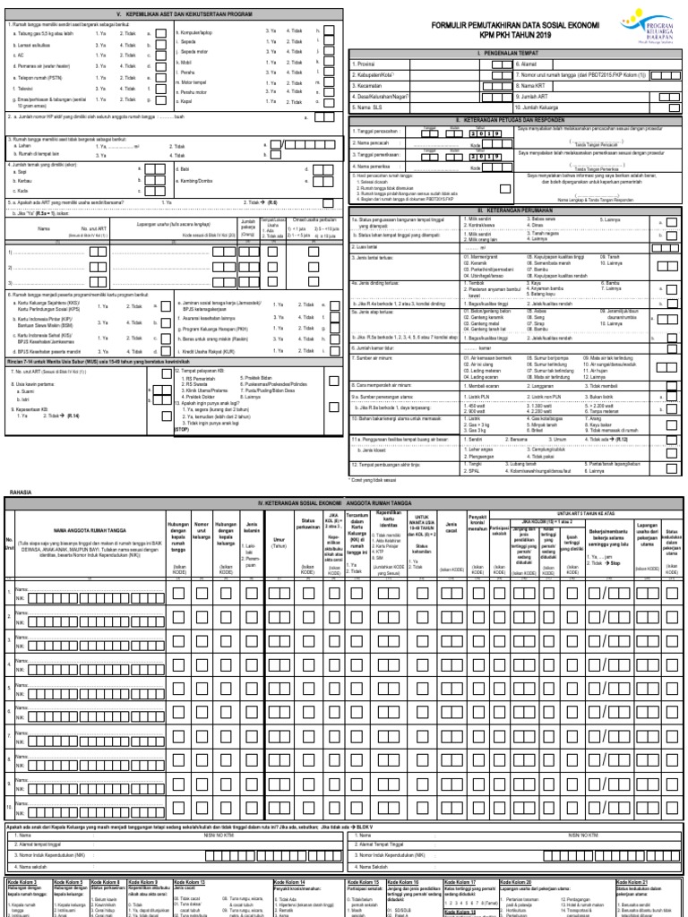 Formulir Pemutakhiran Data PKH | PDF