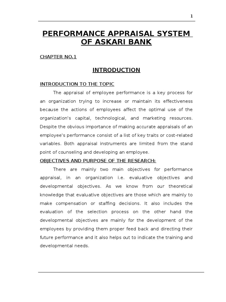 Performance Appraisal System Askari Bank | PDF | Performance Appraisal | Turnover (Employment)