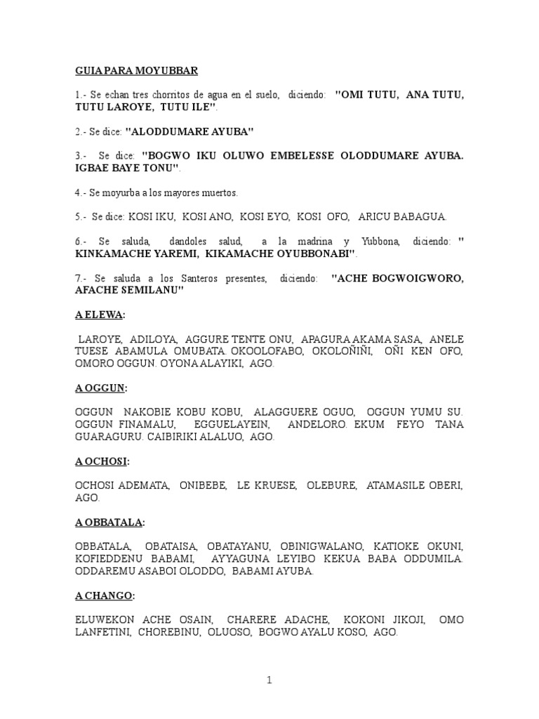 Moyubbar y Rezos | PDF | Santeria | Religión y creencia