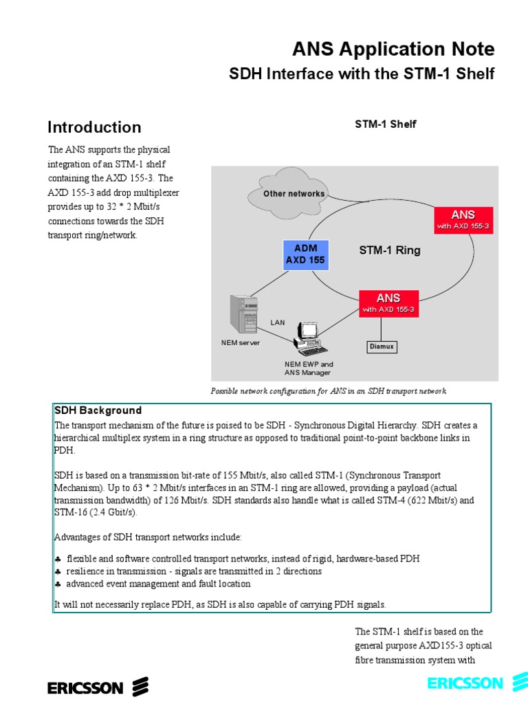 SDH Interface With STM-1 Shelf | PDF | Telecommunications Standards | Computer Network