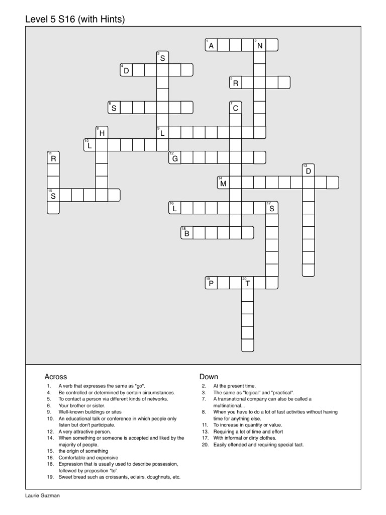 Vocabulary Crossword Puzzle 2 | PDF