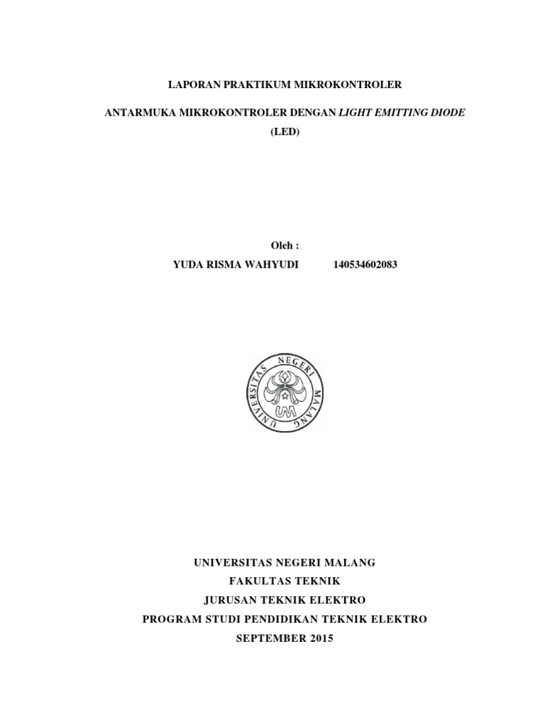 Laporan Praktikum 1 - Antarmuka Mikrokontroler Dengan LED | PDF
