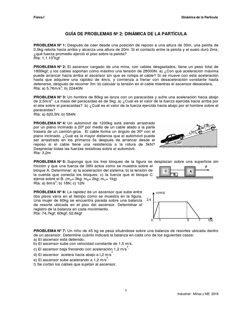 Ejercicios de Movimiento Parabólico 1Bach | PDF | Fricción | Tensión ...