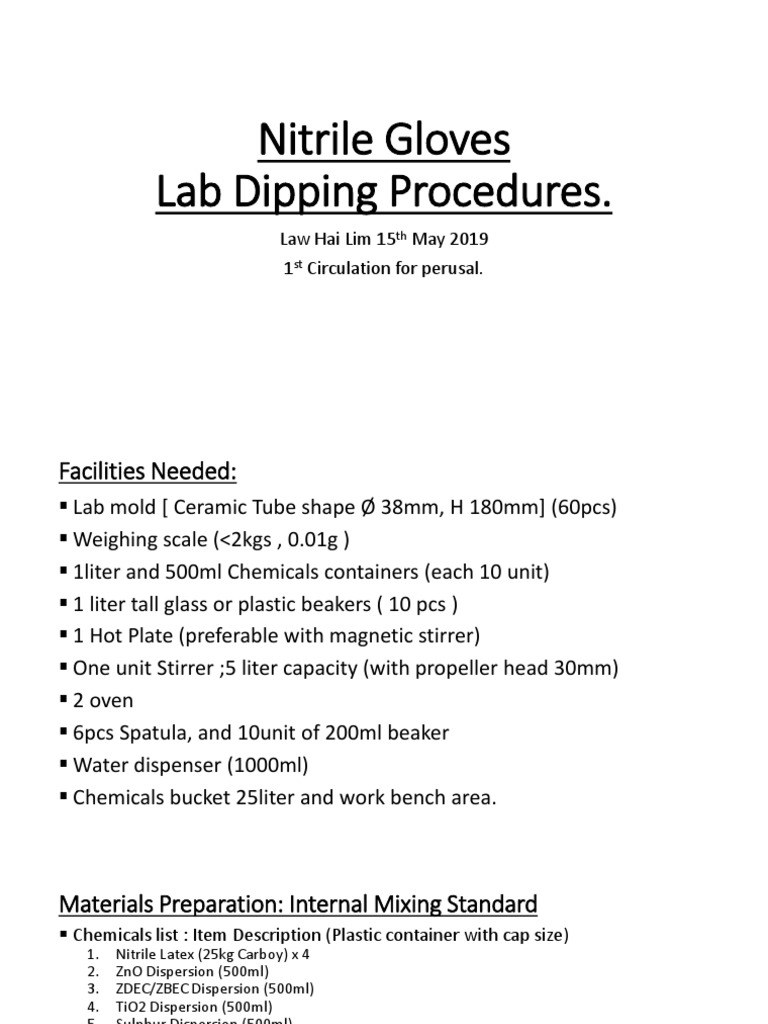 Nitrile Gloves Lab Dipping Guide | PDF | Natural Rubber | Materials