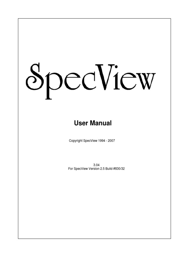 Manual de Specview 3.04 PDF | PDF | Menu (Computing) | Computer Network