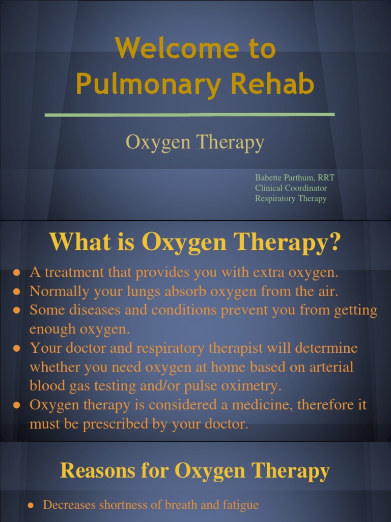 Oxygen Therapy: Benefits and Guidelines | PDF | Oxygen | Breathing