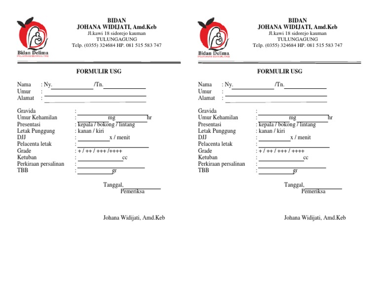 Formulir USG Jadi | PDF