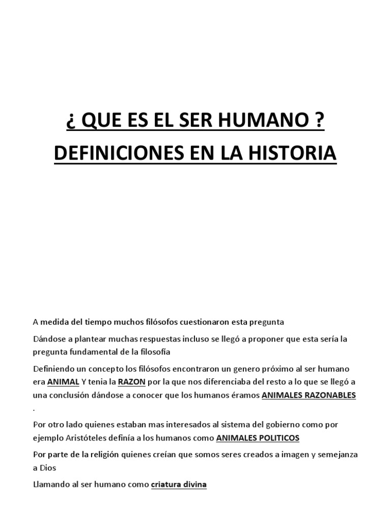 Que Es El Ser Humano | PDF