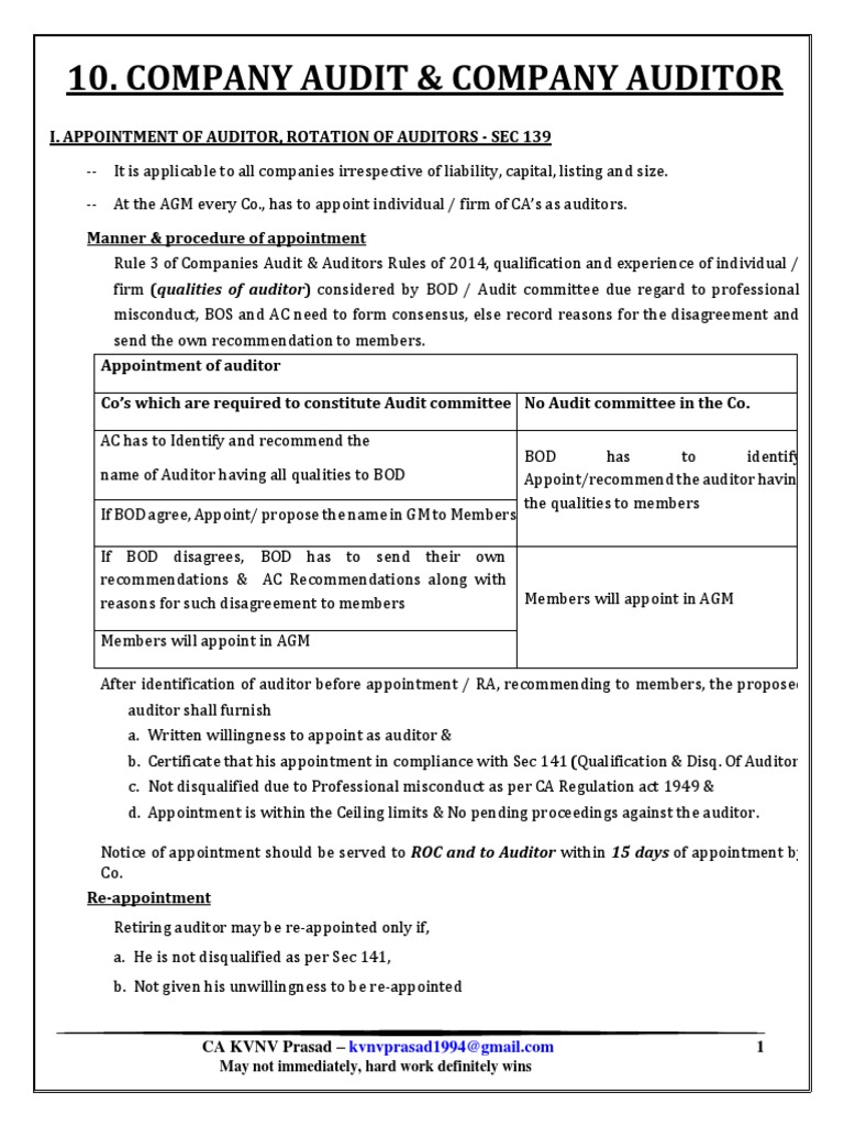10 Company Audit | PDF | Auditor's Report | Audit