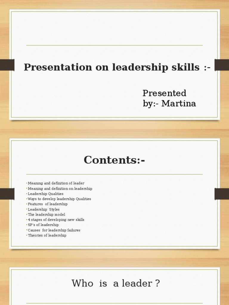 Presentation On Leadership Skills and Change Management | PDF ...