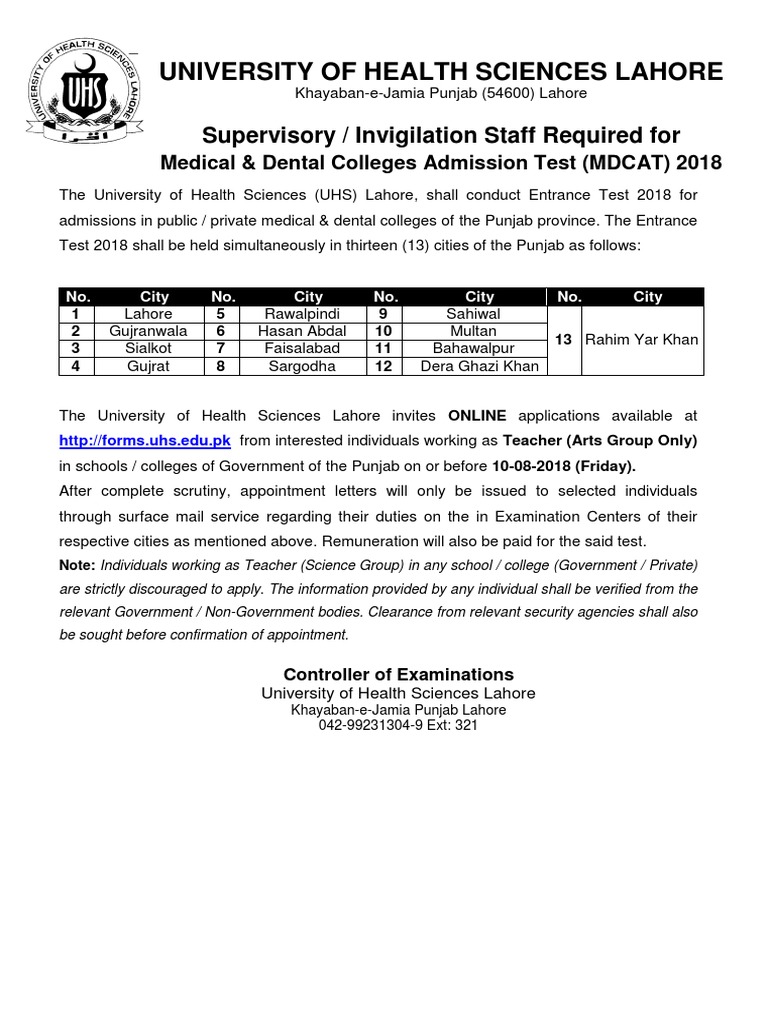 Invigilation Staff | PDF