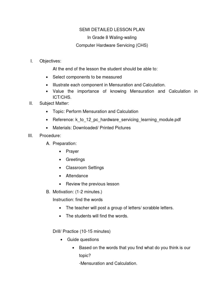 Measuring Up An Introduction To Mensuration And Calculation In Computer Hardware Servicing