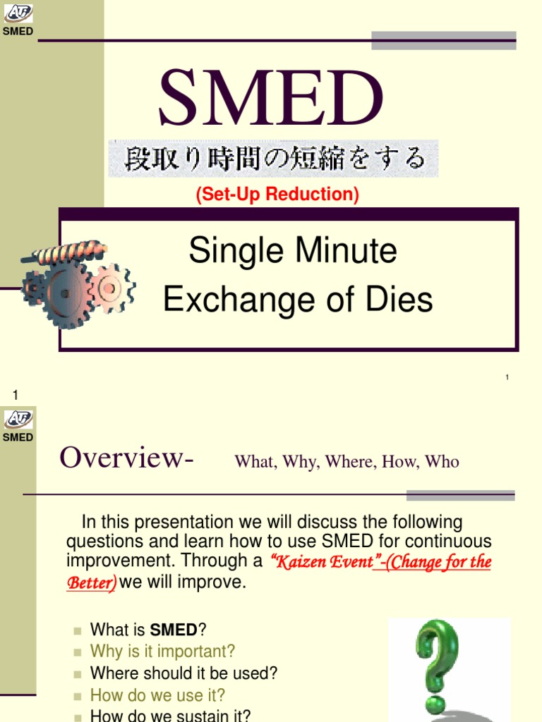 SMED Training | PDF | Lean Manufacturing | Business Process Management