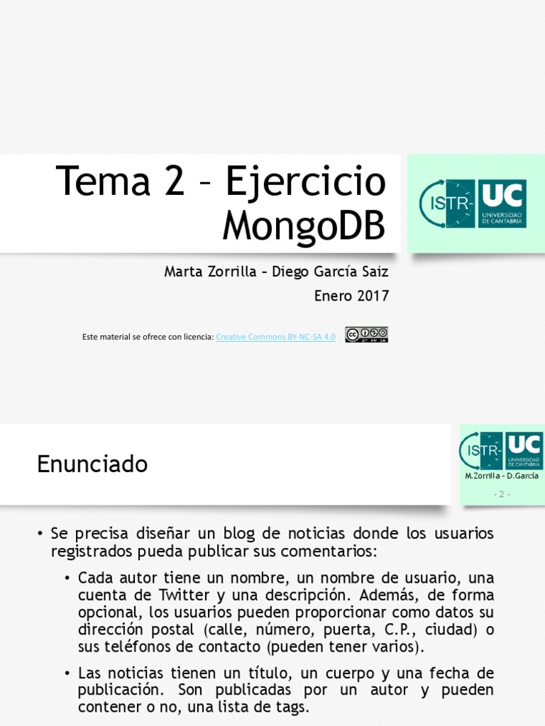 Practica Tema2 MongoDB | PDF | Mongo Db | Áreas de informática