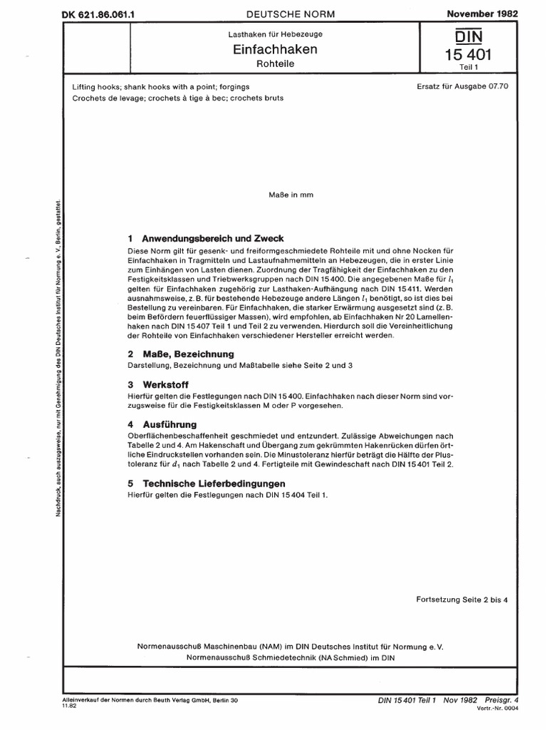 Din 15401 1 1982 11 PDF | PDF