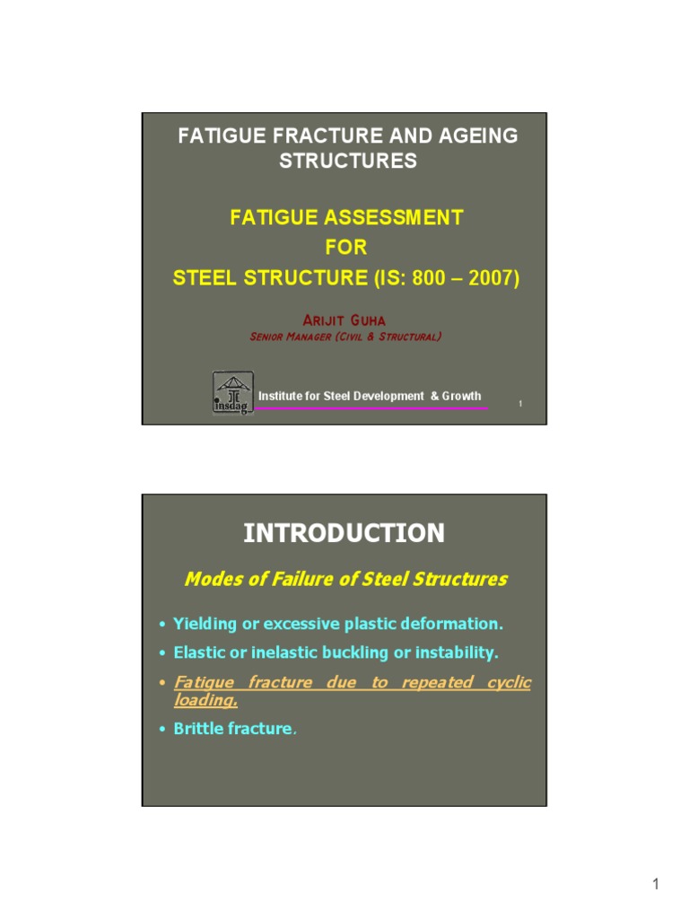 INSDAG Presentation On Fatigue in Steel Structure | Download Free PDF ...