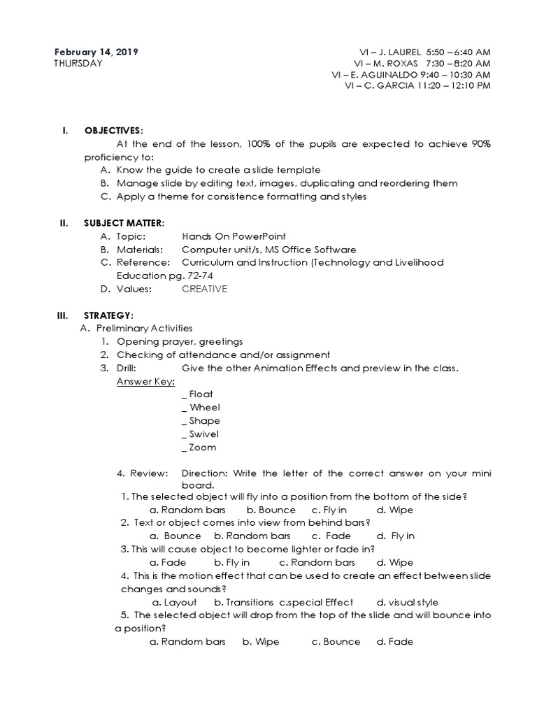 Lesson Plan Hands-On Powerpoint | PDF | Microsoft Power Point | Icon ...